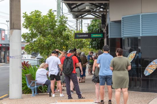 Australians Queue Centrelink Brisbane Editorial Stock Photo - Stock ...