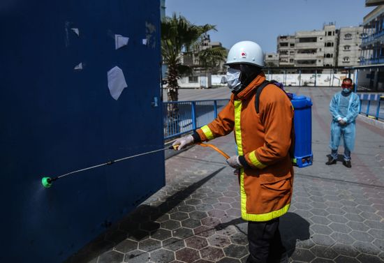 Civil Defense Worker Sterilizes Streets Precaution Editorial Stock ...