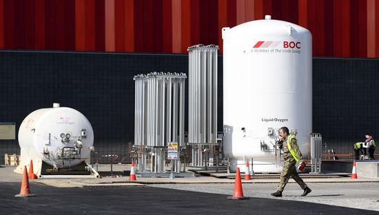 Soldier Walks Past Huge Oxygen Tank Editorial Stock Photo - Stock Image ...