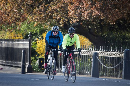 Two Men Cycling Around Regents Park Editorial Stock Photo - Stock Image ...