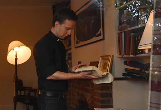 Reverend Peter Godden Selects Texts He Editorial Stock Photo - Stock ...