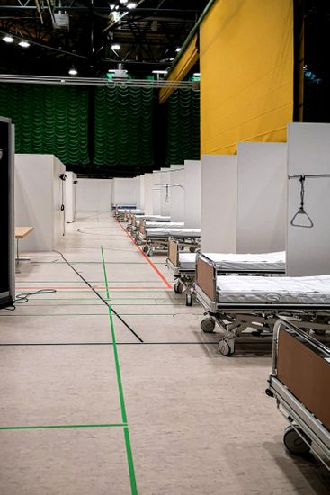 Interior View Makeshift Hospital Patient Beds Editorial Stock Photo ...