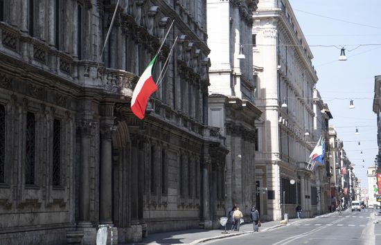 Italian Flag Building Via Del Corso Editorial Stock Photo - Stock Image ...