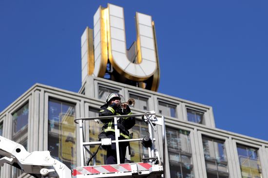 Firefighter Trumpets Ode Joy By Ludwig Editorial Stock Photo - Stock ...
