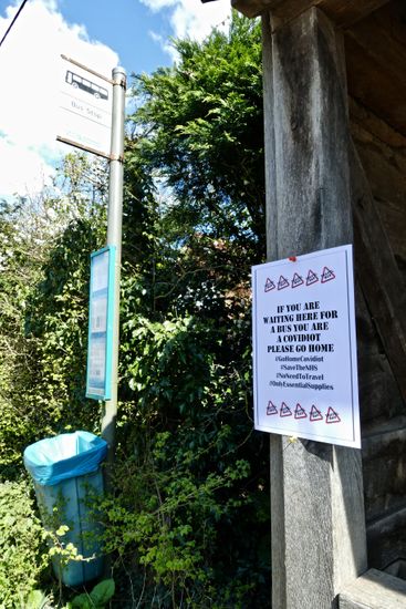 Sign Put On Rural Bus Stop Editorial Stock Photo - Stock Image ...