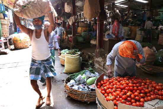 Daily Laborer Carries Sack Food Commodities Editorial Stock Photo ...