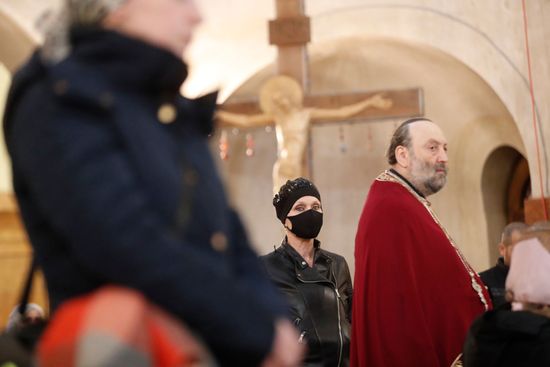 Georgian Orthodox Believer Wearing Face Mask Editorial Stock Photo ...