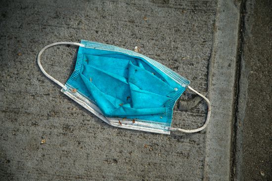 Discarded Mask Ppe Seen On Street Editorial Stock Photo - Stock Image ...