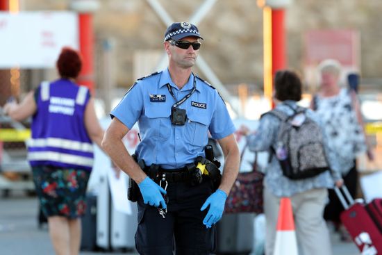 Police Oversee Passengers Cruise Ship Vasco Editorial Stock Photo ...