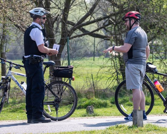 Police Cyclists Patrolling Richmond Park Question Editorial Stock Photo ...