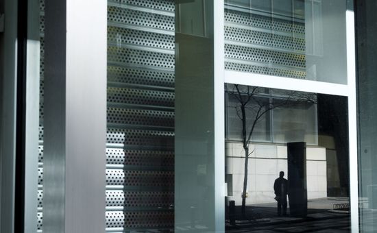 Person Reflected Shuttered Store Window On Editorial Stock Photo ...