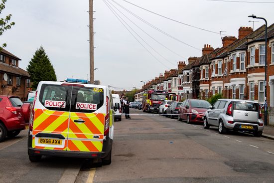 Police Van Fire Engine Parked On Editorial Stock Photo - Stock Image ...