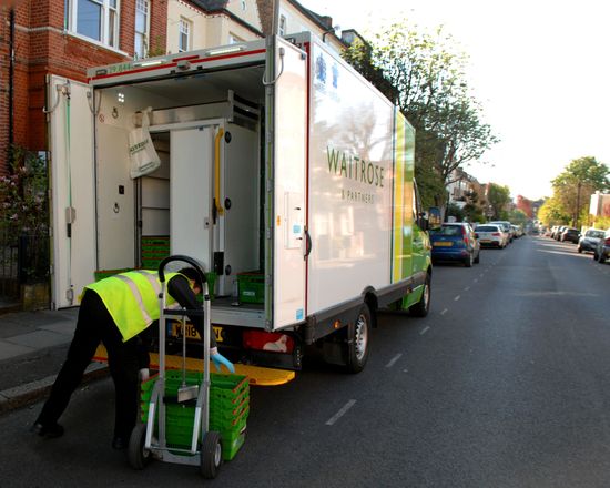 Waitrose Home Delivery Worker Sorts Through Editorial Stock Photo ...