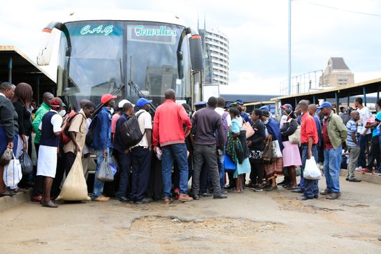 Passengers Stand Line Board Their Bus Editorial Stock Photo - Stock Image | Shutterstock