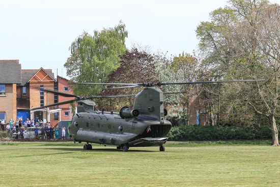 Raf Ch47 Chinook Drops Off Supplies Editorial Stock Photo - Stock Image ...