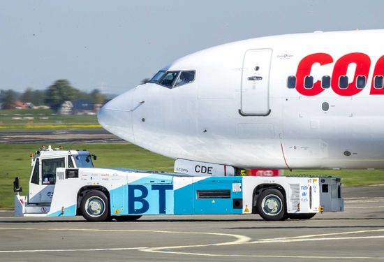 New Model Aircraft Towing Vehicle Moves Editorial Stock Photo - Stock ...