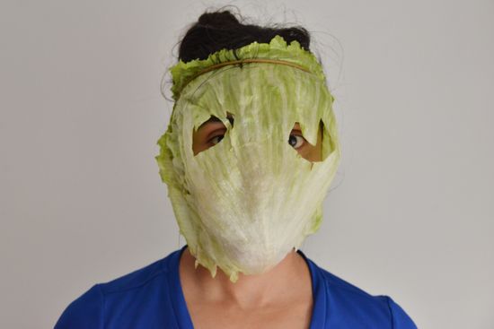 Woman Wears Lettuce Protective Mask Amid Editorial Stock Photo - Stock ...