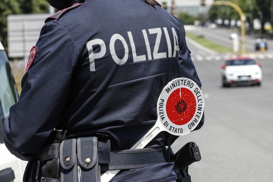 Italian Police Check Vehicles Pontina Road Editorial Stock Photo ...