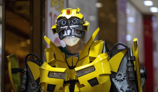 Man Wearing Mask Dressed Transformers Robot Editorial Stock Photo ...