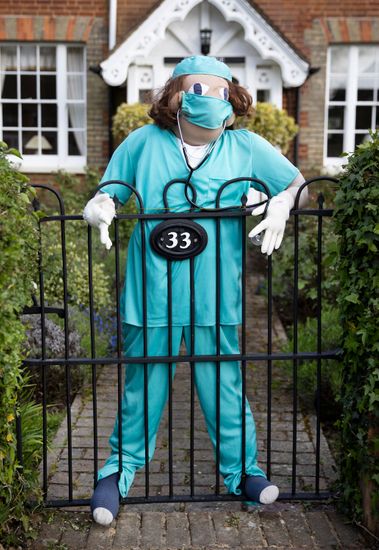 Scarecrow Depiction Doctor Hospital Scrubs Stands Editorial Stock Photo ...