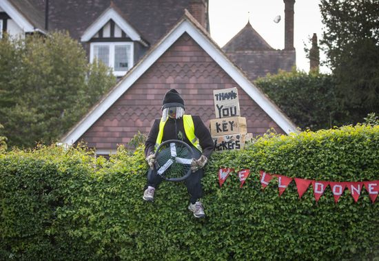 Scarecrow Depiction Driver Sits On Hedge Editorial Stock Photo - Stock ...