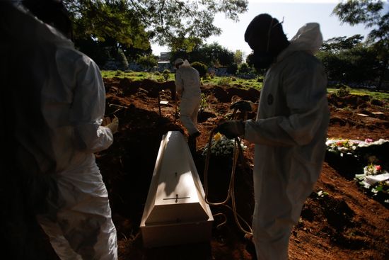 Workers Bury Casket Person Victim Allegedly Editorial Stock Photo ...