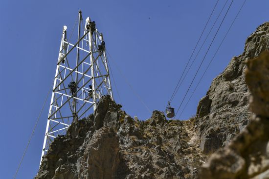 Workers Erect Pylon Construction Site Electricity Editorial Stock Photo ...