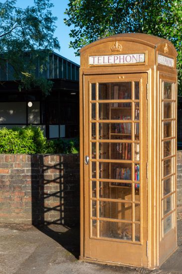 Gold Painted Telephone Box Now Used Editorial Stock Photo - Stock Image ...