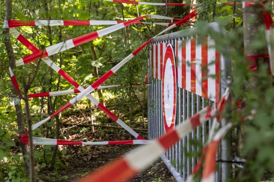 View Barrier Fences Tape Marking Border Editorial Stock Photo - Stock ...