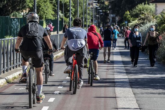 Cyclists On Cycle Path Monte Mario Editorial Stock Photo - Stock Image ...