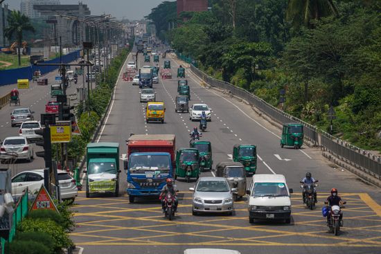 Traffic Seen Along Bijoy Sarani Road Editorial Stock Photo - Stock ...