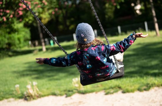 Child Swings On Playground Munich Germany Editorial Stock Photo - Stock ...