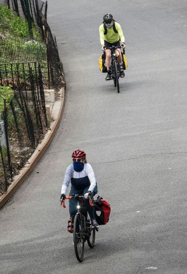 Bicycle Riders On Manhattans Upper West Editorial Stock Photo - Stock ...