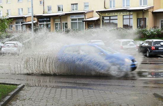 Car Makes Splashes Drives Through Waterlogged Editorial Stock Photo ...