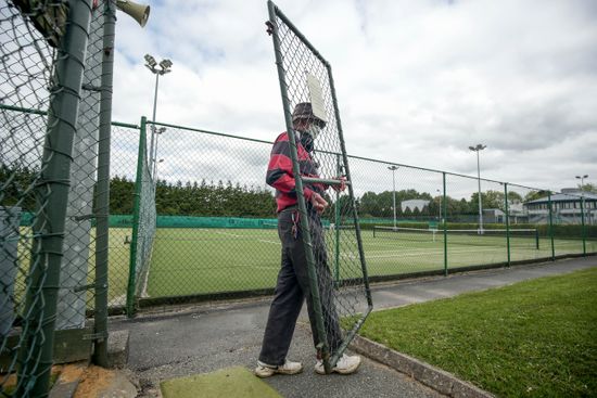 Club Groundsman Michael Relihan Removes Gate Editorial Stock Photo ...