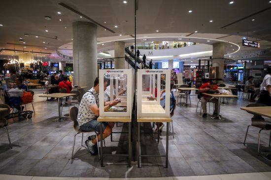 Customers Eat Separated By Plastic Partitions Editorial Stock Photo ...