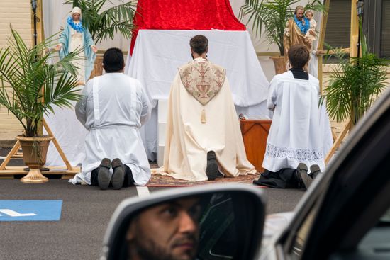 Father Shaun Foggo C Prays During Editorial Stock Photo - Stock Image ...