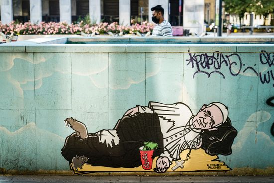 Murals Pope Francis Homeless Which Part Editorial Stock Photo - Stock ...