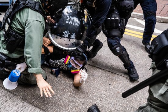 Police Officers Pin Suspect Ground During Editorial Stock Photo - Stock ...