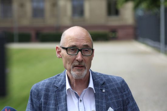 Plaintiff Herbert Gilbert Speaks Journalists Near Editorial Stock Photo ...