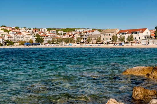 Famous Pretty Mala Raduca Beach Primosten Editorial Stock Photo - Stock ...