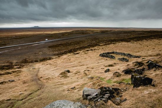 Tundra Landscape Near Gerduberg Basalt Columns Editorial Stock Photo ...