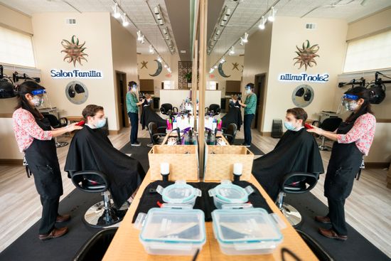 Nini Pham R Gives Haircut Adam Editorial Stock Photo - Stock Image ...