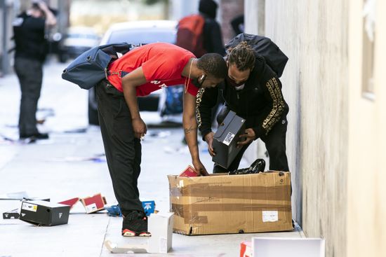 Looters Check Inside Box Back Shoe Editorial Stock Photo - Stock Image ...
