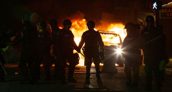 Boston Police Riot Gear Stand Front Editorial Stock Photo - Stock Image ...