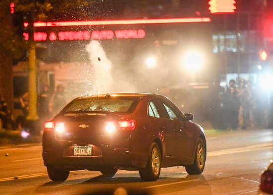 Police Shoot Projectile Car After Drove Editorial Stock Photo - Stock ...