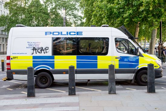 Metropolitan Police Van Anti Police Acronym Editorial Stock Photo ...