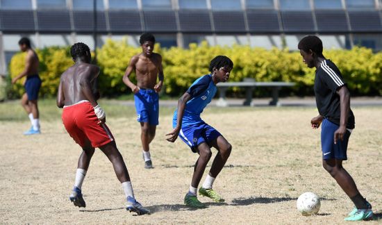 Young People Play Soccer Together Park Editorial Stock Photo - Stock ...