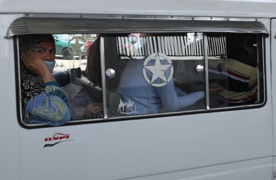 Egyptians Wearing Masks Inside Microbus Ramses Editorial Stock Photo ...