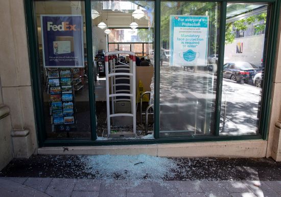 Smashed Window Seen On Storefront On Editorial Stock Photo - Stock ...